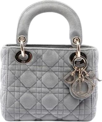 Dior Sac Mini Lady Dior Pr&eacute;-owned - Femme - Pre-owned - Gris - Taille: ONE Size