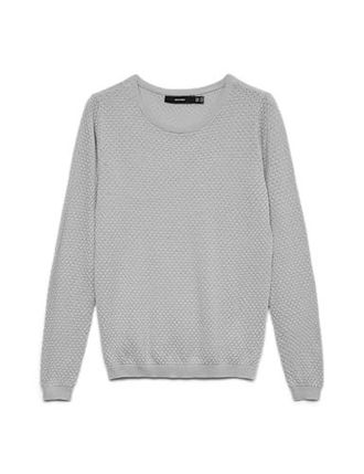 Vero Moda Vmcare Structure Ls O-Neck Blouse Noos, Pull Femme, Gris (Light Grey Melange), 38 (Taille Fabricant: Medium)