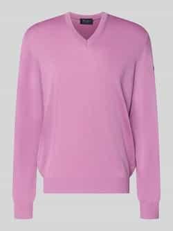 Maerz Strickpullover aus Schurwolle mit V-Ausschnitt