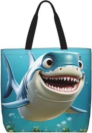 Generic Requin De Dessin Anim&eacute; Sac Courses L&eacute;ger Sacs D&eacute;contract&eacute; Sac Cabas Pour Voyage Travail Plage