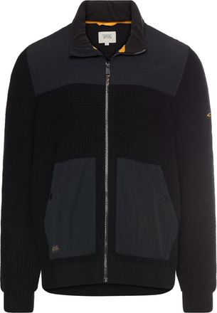 Camel Active Herren Strickjacke mit einrollbarer Kapuze Schwarz, menswear-3XL