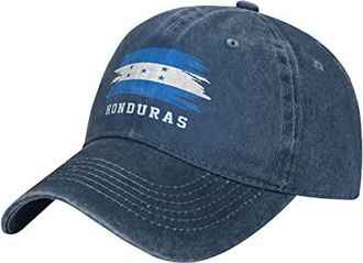 Generic Baseball Casquette Denim Hondurien avec Drapeau du Honduras Vintage Casquette De Baseball S&eacute;chage Rapide Visiere pour Course Ext&eacute;rieur Randonn&eacute;e