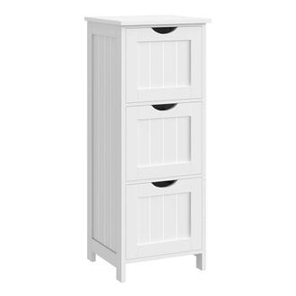 Woltu Meuble Salle de Bain, Commode Salle de Bain, Meuble de Rangement, avec 3 Tiroirs, 32 x 30 x 81 cm, Armoire Rangement, pour Salon, Salle &agrave; Manger, Cuis