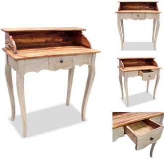 vidaXL Schreibtisch Massives Mahagoniholz 80x40x92 cm - Antiker Schreibtisch - Holzsreibtisch - Mahagoni Tisch - Vintage Schreibtisch - Designer Schreibtisch