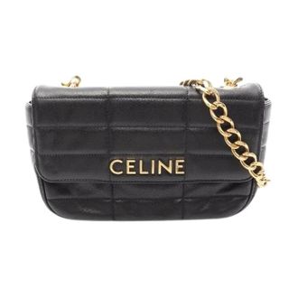 Celine Sac bandouli&egrave;re Matelass&eacute; Monochrome en cuir Pre-owned - Femme - Pre-owned - Noir - Taille: ONE Size