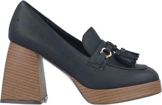 Menbur Femme, Chaussures, Noir, Taille: 36 EU Mocassino nappina, plateau e tacco grosso in legno