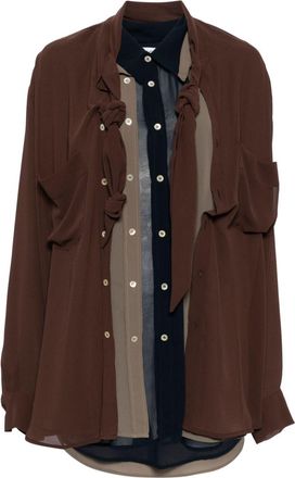 ACT Nº1 Hemd im Layering-Look - Braun