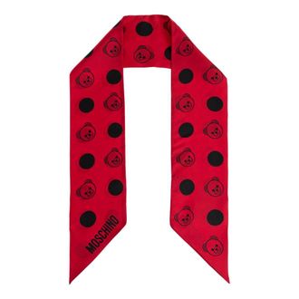 Moschino unisex, Accessoires, Rouge, Taille: ONE Size Foulard en soie