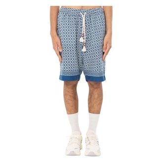 MC2 Saint Barth Marseille Leinen Geo Cube Shorts - - Shorts - Herren - Blau - L