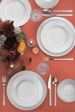 Hermia Elegant 18-Piece Dinner Set, 100% Porcelain | Includes 6 Service Plates (27 cm), 6 Deep Plates (21 cm), 6 Bowls (16 cm) | Perfect for Stylish Dining