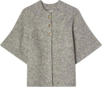 Busnel Femme, Pulls, Gris, Taille: 40 FR Vilanie Short-Sleeve Mohair Cardigan