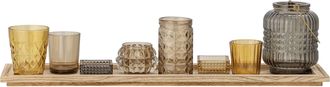 Bloomingville Tablett mit Votive Sanga Set of 9