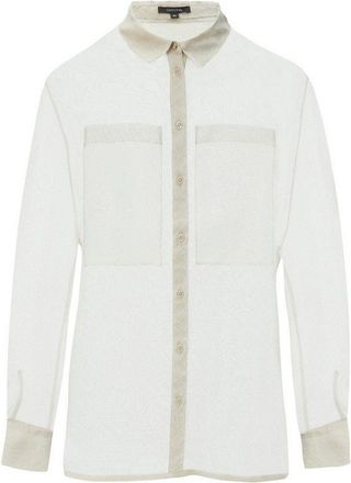 Comma Langarmbluse Bluse Transparente Hemdbluse aus Organza