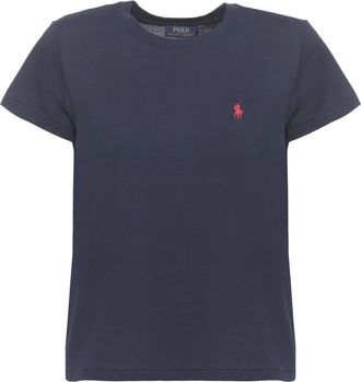 Ralph Lauren Femme, Tops, Bleu, Taille: 38 FR T-shirt en jersey de coton 40/1