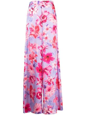 Pinko pantalon palazzo &agrave; fleurs - Violet