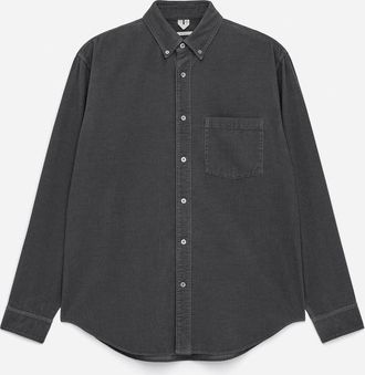 Arket Lockeres Hemd Aus Cord -Grau