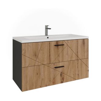 Vicco Ensemble de meubles de salle de bains Irma, Anthracite/Artisan, 2 pi&egrave;ces, Vicco