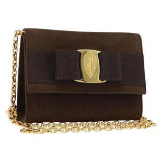 Ferragamo Pre-owned Wildleder Schultertasche - - Pre-owned - Damen - Braun - ONE SIZE