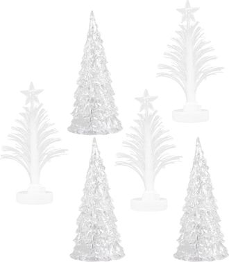 BESPORTBLE Kleiner Weihnachtsbaum Tischdeko mit LED Lichtern 6 St&uuml;ck aus Leichtem Acryl Bunt Leuchtend Weihnachtsnachtlicht und Festliche Desktop Dekoration f&uuml;r 