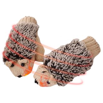 Generic Igel-Winterhandschuhe, Igel-Handschuhe, warme Fahrradhandschuhe, Igel-Winterhandschuhe, Cartoon-Handschuhe, warme Handschuhe aus Wolle, Winter, sch&ouml;ne