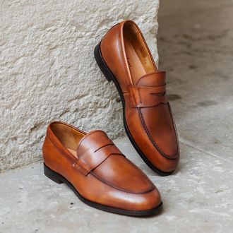 Bexley Derybrook - Mocassin homme marron patin&eacute;