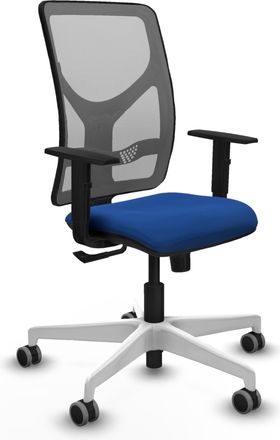 Piqueras y Crespo Stuhl mit R&uuml;ckenlehne f&uuml;r Lendenwirbels&auml;ule, mit 1D-Armlehnen, ausgestattet mit 3 Positionen und Schneideschaum, mit Rollen von 65 mm, Parkett, Grau/B