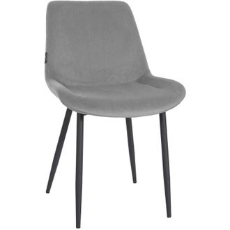Clp Chaise de salle &agrave; manger grise de couverture en velours victoria
