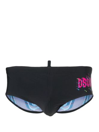 Dsquared2 short de bain &agrave; imprim&eacute; Icon - Noir