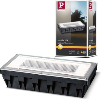 Paulmann 93775 Bodeneinbauleuchten-Set Solar Einbaustrahler Box LED Spot Edelstahl 1er Set 1x0,6W inkl. Leuchtmittel Außenbereich begehbar