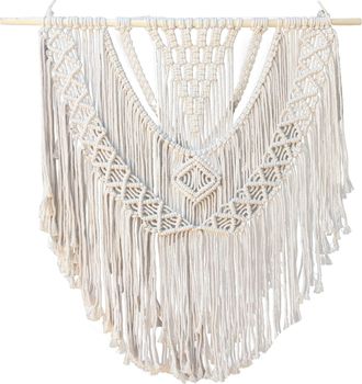 Walmeck Handgefertigter Wandteppich aus Feiner Baumwolle Im Boho-Chic-Stil, Makramee-Wandbehang, Kunstdekoration, 81,3 cm, Ideal f&uuml;r die Inneneinrichtung