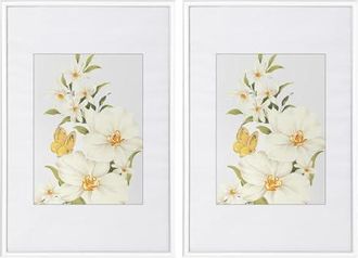 Woltu Lot de 2 Cadre Photo 30x40cm avec Passe Partout Cadre et Plaque en Plastique, Cadre Poster pour Décoration Murale ou sur Table, Suspendre Horizontalem