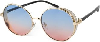 styleBREAKER Sonnenbrille Runde Sonnenbrille mit Glitzer Side Shield