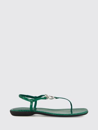 Gucci Zehentrenner-Sandalen aus Leder mit Python-Print und GG-Monogramm-Detail