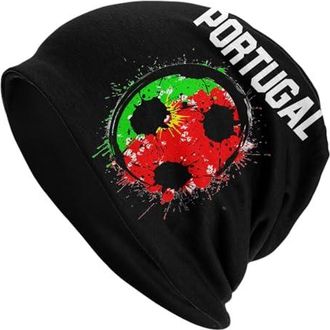 Generic Bonnet en Tricot Drapeau De Football Portugais Confortable Beanie Tricoté Respirant Chapeau pour Sports Course Homme