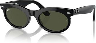 Ray-Ban Wayfarer Oval Sonnenbrillen Schwarz Fassung Grün Glas 50-22