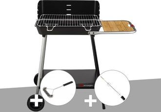 Somagic Barbecue charbon Florence + Brosse En T + Kit tournebroche - Somagic