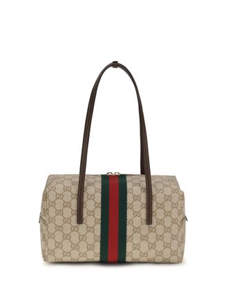 Gucci Womens Shoulder Bag Boston Melrose Coated Fabric Brown Handbags Hand