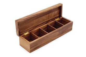 Ironwood Gourmet 5 Fächer, groß Teebox, Hartholz, 38,7 x 9,5 x 10,2 cm, L