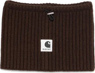 sacai x Carhartt WIP gerippter Rundschal - Braun