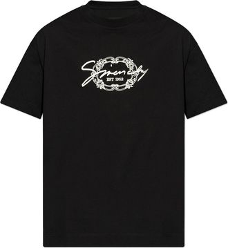 Givenchy t-shirt en coton à logo médaillon - Noir
