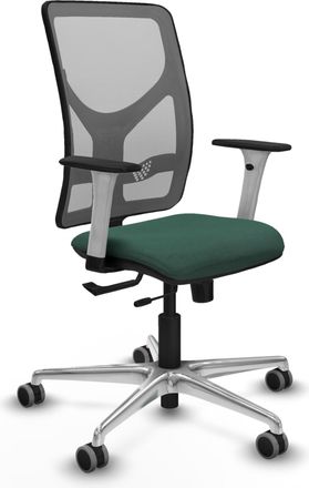 Piqueras y Crespo Gr&uuml;ner Schreibtischstuhl mit wei&szlig;en und schwarzen Armlehnen, h&ouml;henverstellbare Lendenwirbelst&uuml;tze, ausgestattet mit Syncro/Traslack und Schneidschaum,