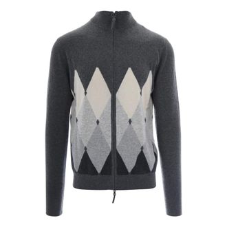 Ballantyne Full Zip Cardigan - - Knitwear - Herren - Grau - 2XL