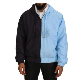 Dolce & Gabbana Blaue Kapuzenjacke mit durchgehendem Rei&szlig;verschluss f&uuml;r Herren - - Sweatshirts & Hoodies - Herren - Mehrfarbig - L