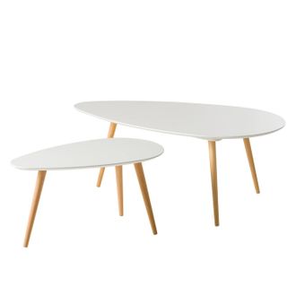 M&oslash;rteens home24 Couchtisch Lilja I 2-teilig 116 x 45 x 66cm Wei&szlig;/Matt Wei&szlig;