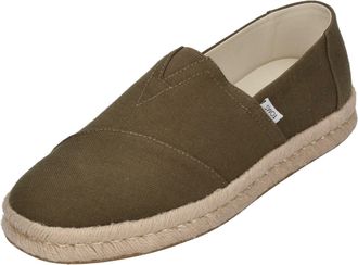 Toms Herren Alp Rope 2.0 Flacher Slipper, Olive Recycelte Baumwolle Slubby Woven, 45 EU