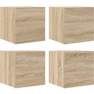 vidaXL vidaXL Meubles TV muraux 4 pcs Ch&ecirc;ne sonoma 30,5x30x30 cm
