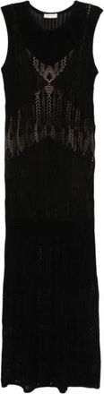 Liu Jo Femme, Robes, Noir, Taille: 36 FR Longue Robe Maille Ajour&eacute;e