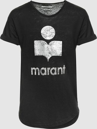 Isabel Marant Tee-shirt Koldi Lin Noir Argent&eacute;