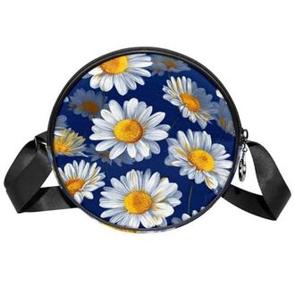 Generic Sac &agrave; bandouli&egrave;re circulaire pour femme, petit sac &agrave; bandouli&egrave;re avec fermeture &eacute;clair, bretelles r&eacute;glables, sac &agrave; main rond d&eacute;contract&eacute; pour femmes e