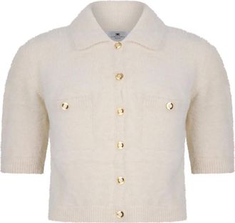 Elisabetta Franchi Femme, Pulls, Blanc, Taille: 40 FR Mini Cardigan